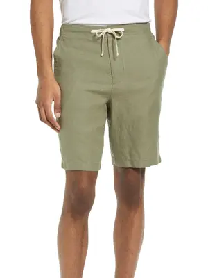 Vince Vince Lightweight Hemp Blend Drawstring Shorts Feathergrass
