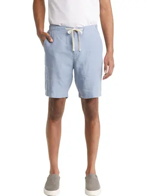 Vince Vince Lightweight Hemp Blend Drawstring Shorts Pacific Blue