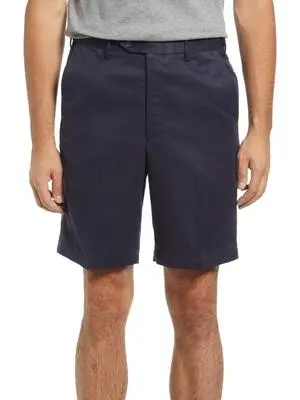 Berle Microfiber Flat-front Shorts - Navy