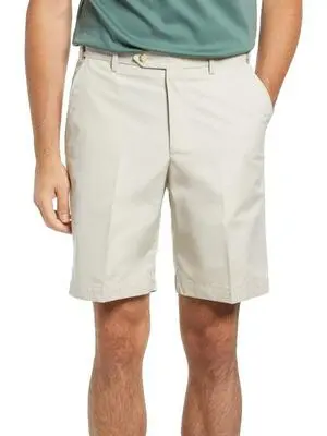 Berle Prime Flat Front Poplin Shorts - Light Tan