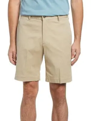 Berle Charleston Khakis Flat Front Stretch Twill Shorts - Khaki
