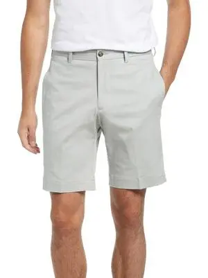 Berle Charleston Khakis Flat Front Stretch Twill Shorts - Light Grey