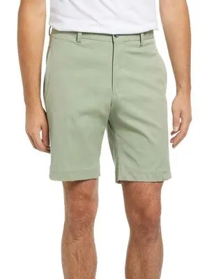 Berle Charleston Flat Front Stretch Poplin Shorts - Sage