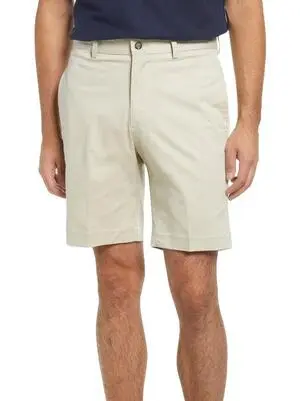 Berle Charleston Khakis Flat Front Stretch Twill Shorts - Stone
