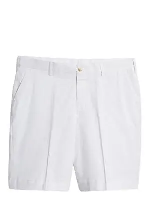 Berle Charleston Flat Front Stretch Poplin Shorts White