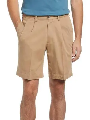 Berle Charleston Pleated Chino Shorts - British Tan