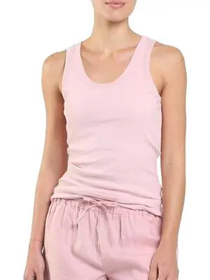PAPINELLE Ribbed Shelf Bra Tank - Dusty Pink