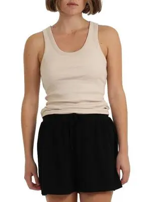 PAPINELLE Ribbed Shelf Bra Tank - Soft Cream