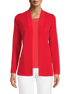 Anne Klein Anne Klein Malibu Open Front Cardigan Poppy