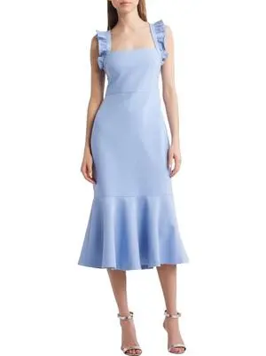 LIKELY LIKELY Hara Ruffle Strap Midi Dress