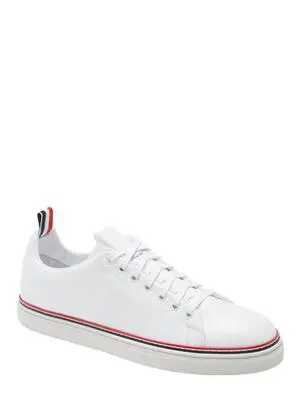 Thom Browne Leather Tennis Sneakers - White