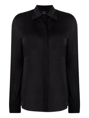Carine Gilson Concealed Button-fastening Silk Shirt - Black