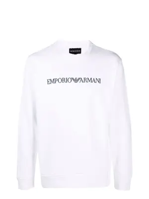 Emporio Armani Logo-print Crew-neck Sweatshirt White