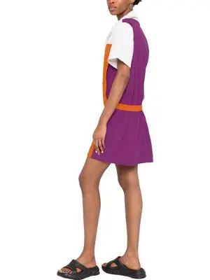 Kenzo Colourblock Drawstring-collar Dress - Orange