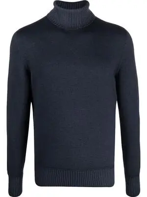 DRUMOHR Roll-neck Merino Jumper - Blue