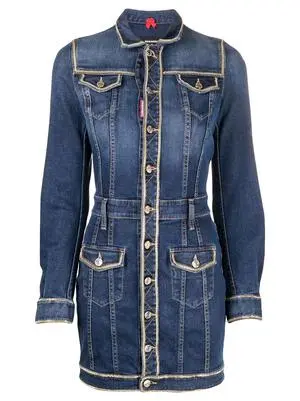 Dsquared2 Fitted Denim Shirt Dress - Blue
