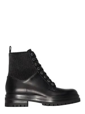 GIANVITO ROSSI Gianvito Rossi Martis Leather Combat Boots
