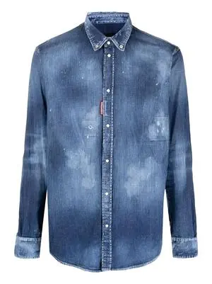 Dsquared2 Distressed Effect Denim Shirt - Blue