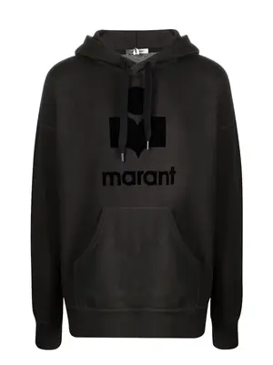 MARANT Miley Flocked-logo Hoodie - Black
