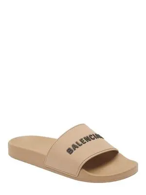 Balenciaga Balenciaga Logo Sport Slide Beige/black