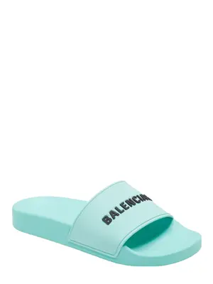 Balenciaga Balenciaga Logo Sport Slide Mint/ Black