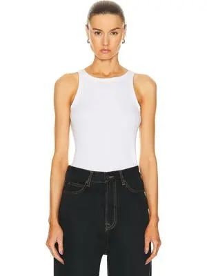 NILI LOTAN Jennifer Rib Tank Top - White