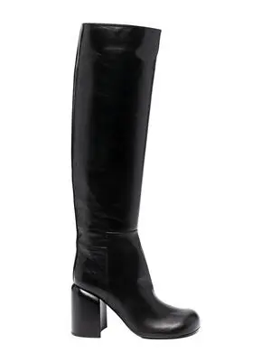 JIL SANDER Knee-length Leather Boots - Black