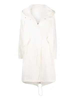 JIL SANDER Jil Sander Logo-Print Hooded Raincoat White