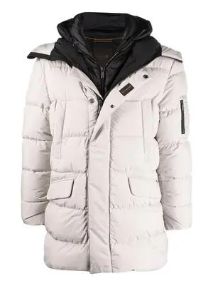 MOORER Padded Zip-up Coat - Neutrals