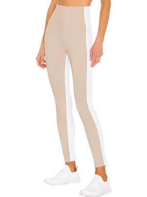 Beach Riot Colorblock Legging In Taupe - Taupe & White