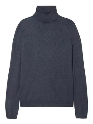 Brunello Cucinelli Metallic Cashmere-blend Turtleneck Sweater - Blue