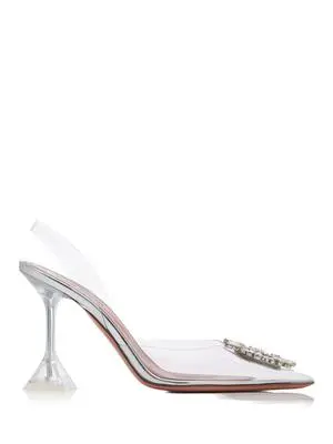 Amina Muaddi Begum Crystal-Embellished Pumps Clear