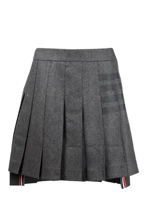 Thom Browne 4-bar Stripe Pleated Skirt - Grey