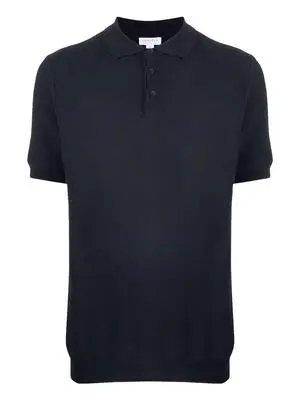 Sunspel Short-sleeved Cotton Polo Shirt - Blue