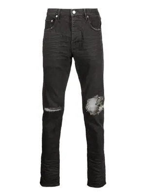 PURPLE BRAND Ripped Detail Slim Fit Jeans - Grey