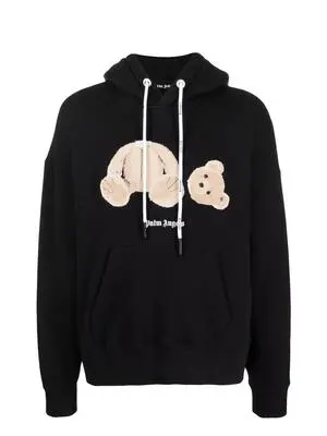Palm Angels Bear-motif Hoodie - Black