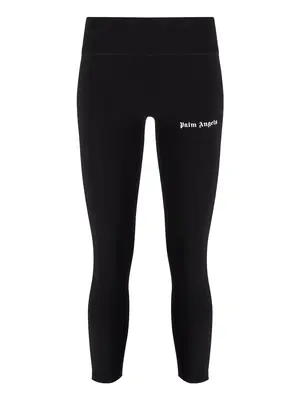 Palm Angels Logo-print High-rise Leggings - Black
