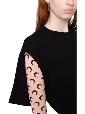 AMBUSH Slit-detail Cotton T-shirt - Black