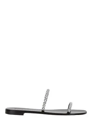 GIUSEPPE ZANOTTI Mauritia Embellished Flat Sandals - Black