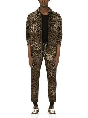 Dolce & Gabbana Leopard-print Cropped Trousers - Brown