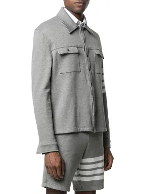 Thom Browne Thom Browne 4-Bar Stripe Jersey Jacket Grey