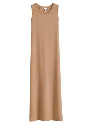 Cuyana Drape-Back Dress Camel