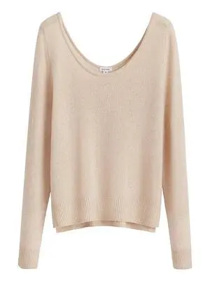 Cuyana Single-origin Cashmere Scoop Neck Sweater - Beige