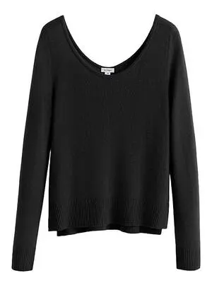 Cuyana Single-Origin Cashmere Scoop Neck Sweater Black