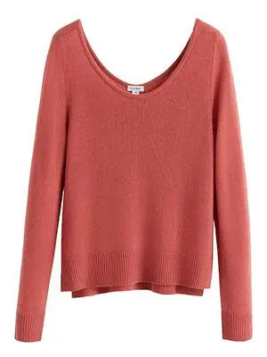 Cuyana Single-Origin Cashmere Scoop Neck Sweater Passion Fruit