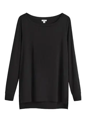 Cuyana Pima Boatneck Long Sleeve T-shirt - Black