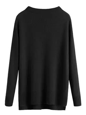 Cuyana Single-Origin Cashmere Funnel Neck Sweater Black