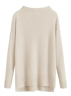 Cuyana Single-Origin Cashmere Funnel Neck Sweater Cream