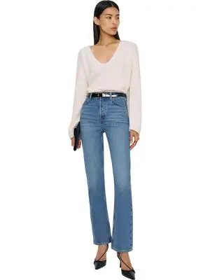 REFORMATION Cynthia High Rise Straight Jeans - Blue