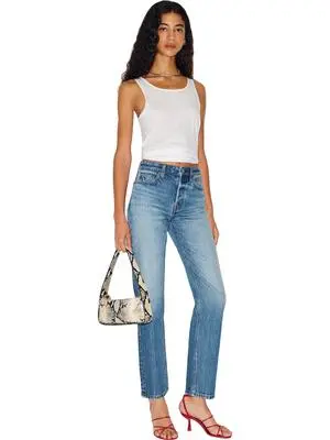 REFORMATION Cynthia High Rise Straight Jeans - Blue